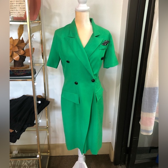 Caron | Dresses | Vintage Caron Chicago Suit Dress Green | Poshmark